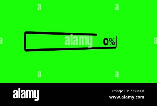 Green Screen Loading Bar Downloading Bar Loading Screen Pixelated Progress Animation0 100 