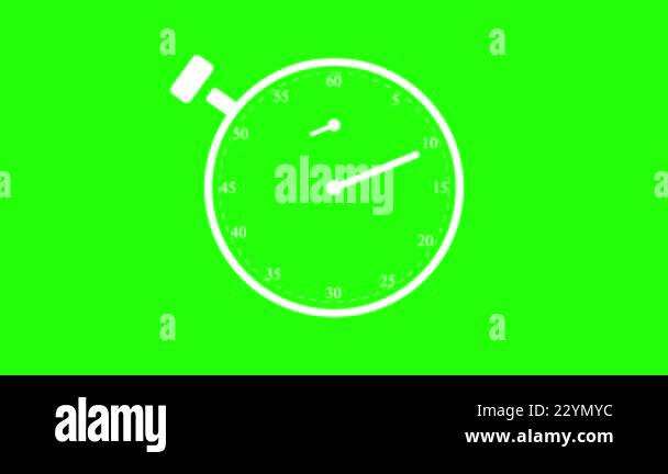 Animation Timer 60 sec, icon Motion graphics count time on green screen ...