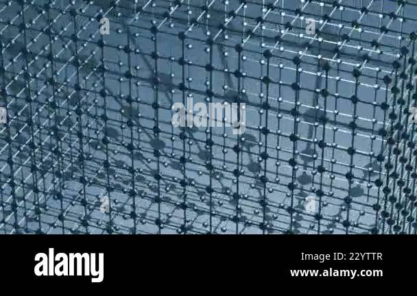 Blue metallic texture cube grid abstract background 4k three dimension ...