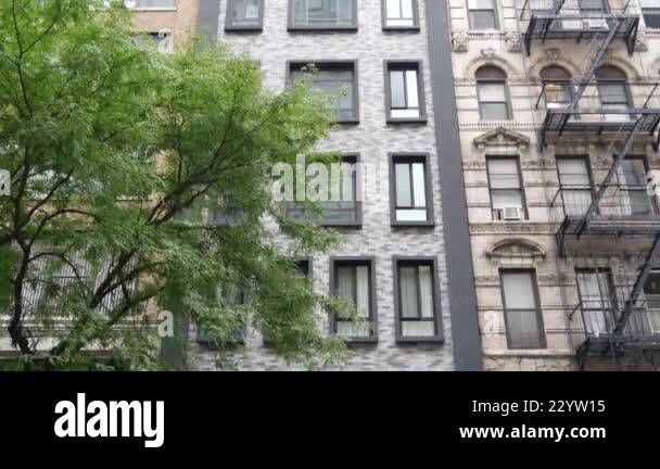 New York City classic building architecture. Urban residential house ...