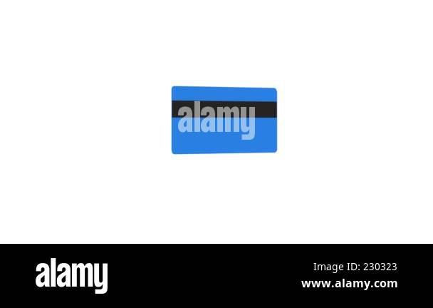 Animated credit card icon. cashless payment concept. 2d debit card icon ...