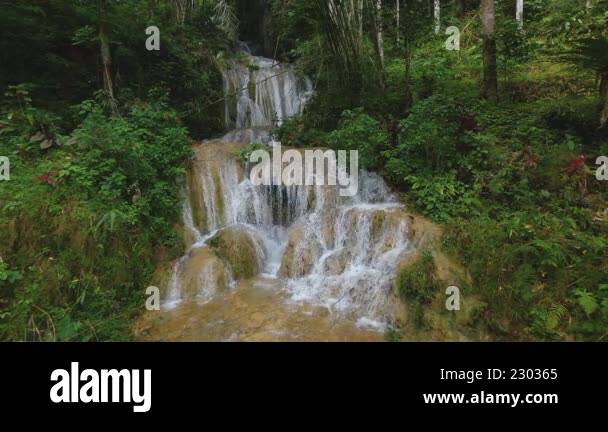 Still video footage of a waterfall that is still natural and beautiful ...
