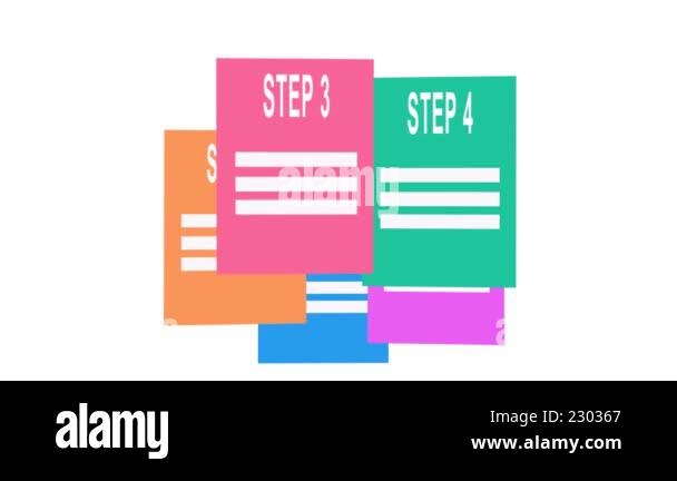 Work process animation icon. Step by step organization. Project ...