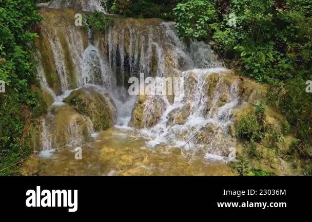 Still video footage of a waterfall that is still natural and beautiful ...