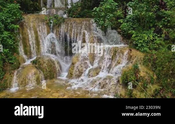 Still video footage of a waterfall that is still natural and beautiful ...
