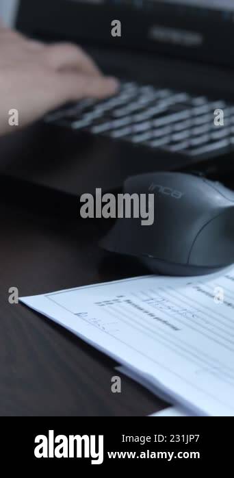 The image with the concept of a desk working environment in the office ...