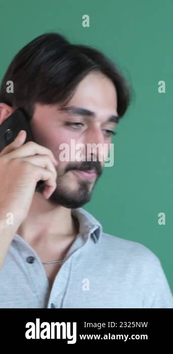 Talking phone young caucasian man smiling happy talking on the ...