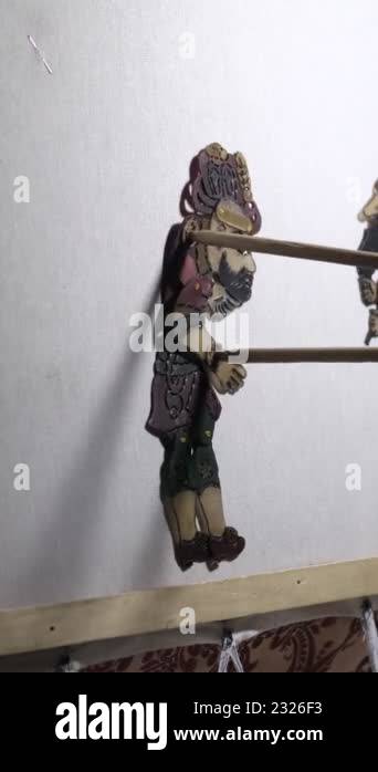 Behind the scenes movements of model puppets, performance of puppets ...