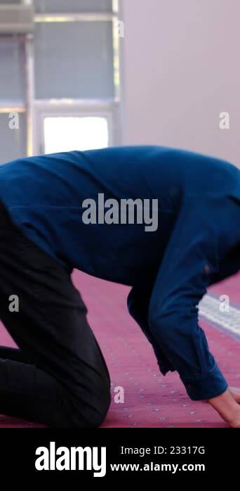Muslim man masked praying with his forehead ground, man who believes in ...