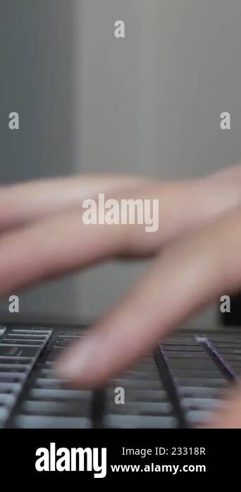 Image of fingers typing on computer keyboard, working from computer ...