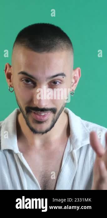 Invitation facial expressions, male model making a come with me sign ...