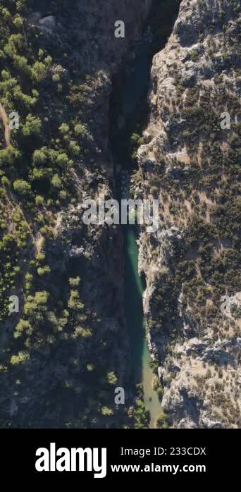 Drone view of the valley between the mountains, the wonder of natural ...