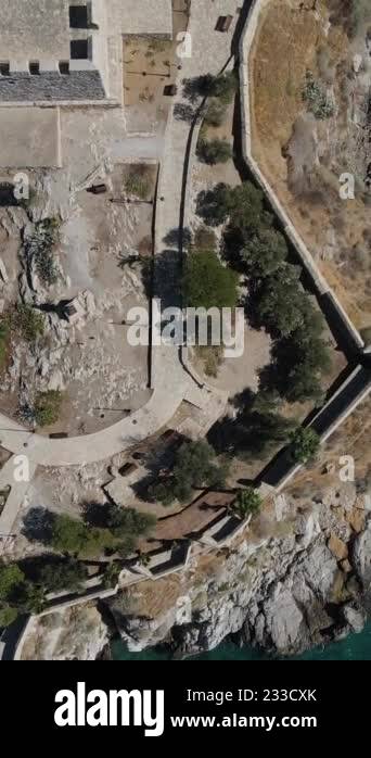 Structures that make up the castle view of the overhead take by drone ...