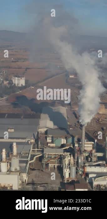 Turkish factory producing air-drawn paper, view of industrial factories ...