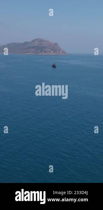 Mediterrenian aerial view, Look in the distance a large island and an ...