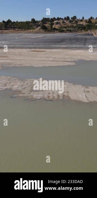 Drone Footage Irrigation Pond, artificial irrigation pond, water ...