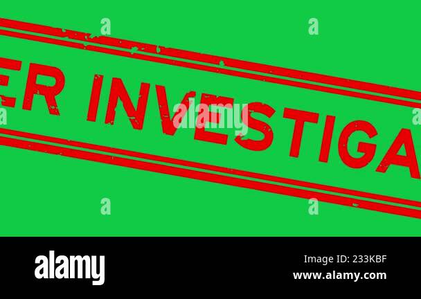Grunge red under investigation word square rubber seal stamp zoom on ...