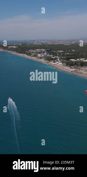 Parasailing boat, The parachute attached to the boat offers a wonderful ...