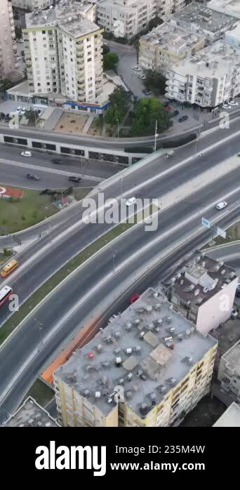 A crossroads in the city and vehicles moving on the highway may not be ...