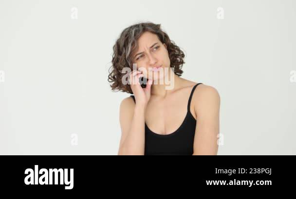 Beautiful woman showing thoughtful expression. Emotions thoughts and ...