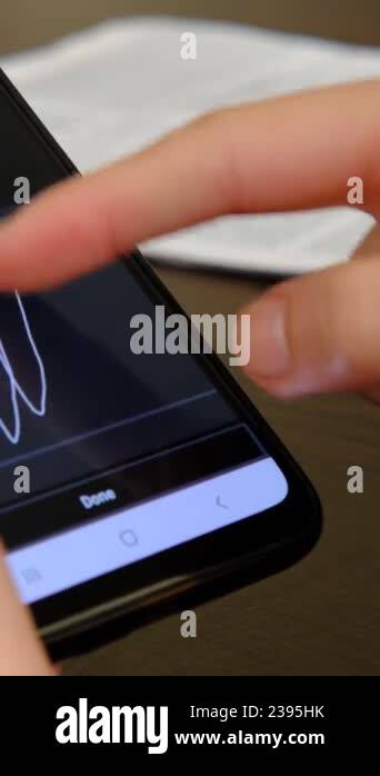 Reading and accepting the online agreement on the screen, drawing your ...