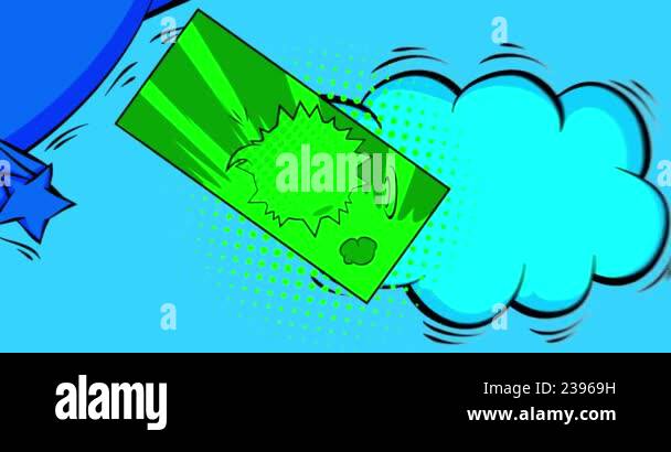 Green and Blue cartoon background animation, comic book backdrop video ...