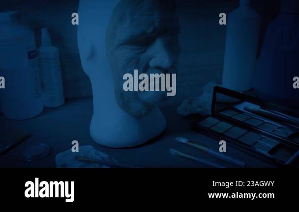 Face Mask Prosthetic In FX Studio After Hours Stock Video Footage - Alamy