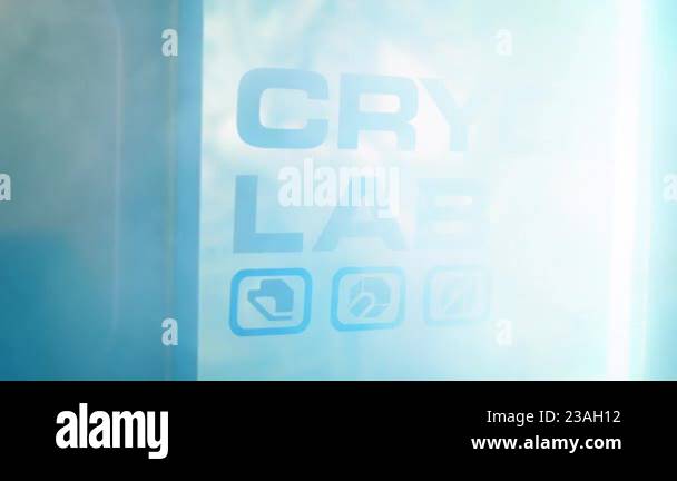 Cryo Lab Door With Cooling Gas Cryogenics Concept Stock Video Footage ...