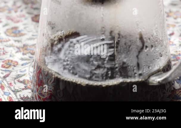 Drip coffee - Scene of pouring hot water and dripping Stock Video ...
