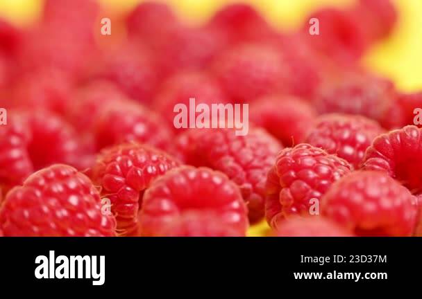 ripe red raspberries close up Stock Video Footage - Alamy