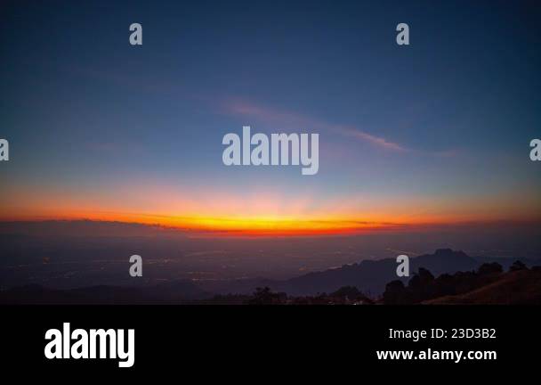 Time lapse stunning sky in twilight over the large valley at Phu Tub ...