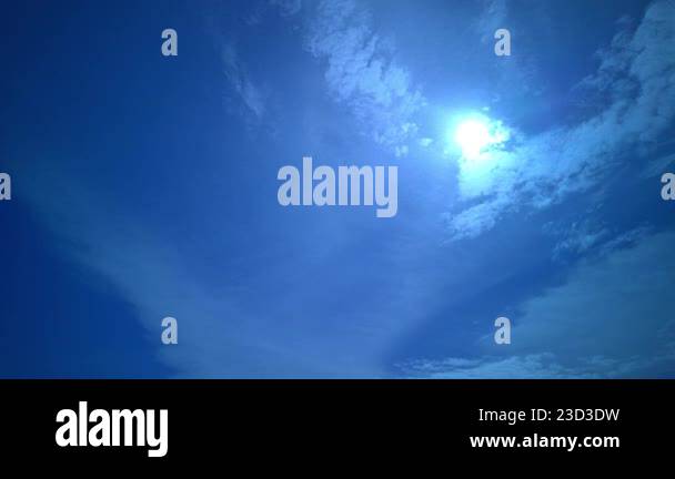 Time Lapse beautiful white clouds moving in blue sky.The clouds were ...