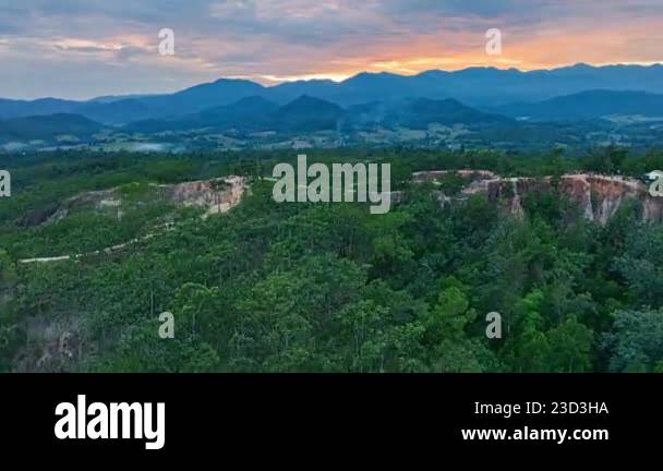 Aerial hyper lapse The amazing beauty of floating collapsed rock layers ...