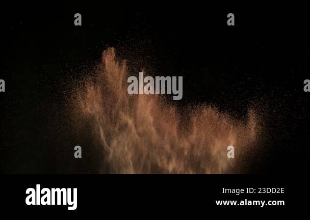 Super Slow Motion Shot of Makeup Powder Explosion Isolated on Black ...