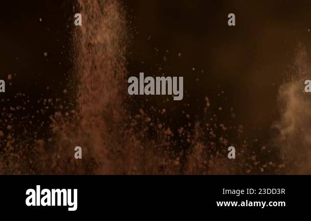 Super Slow Motion Shot of Side Cocoa Powder Explosion at 1000fps ...