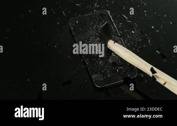 Super Slow Motion Shot of Hammer Breaking Mobile Phone Glass at 1000fps ...