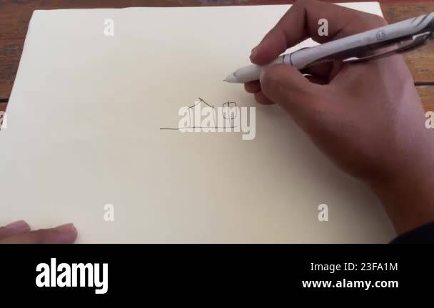 architect hand drawing sketch design architecture construction project ...