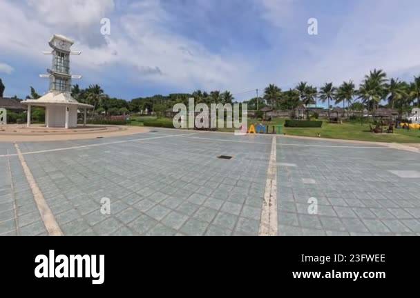 SAMUI THAILAND JUNE 04 2024: Big clock with signs of different flight ...