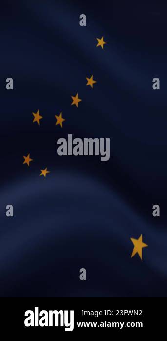 Alaska State Waving Flag in Vertical Orientation. Realistic Flag ...