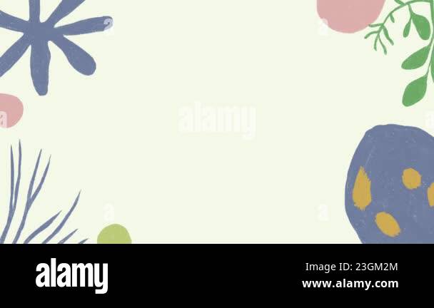 Hand-drawn leaves border animation Stock Video Footage - Alamy