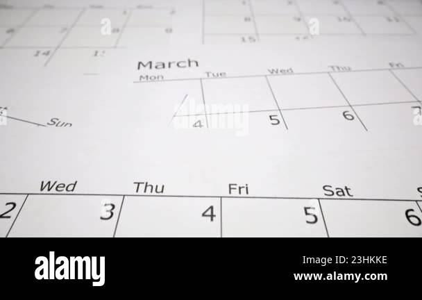 camera is moving over blank monthly calendars, time concept Stock Video ...