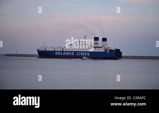 Limassol, Cyprus - October 04, 2023 : The Salamis Line, is a cargo ...