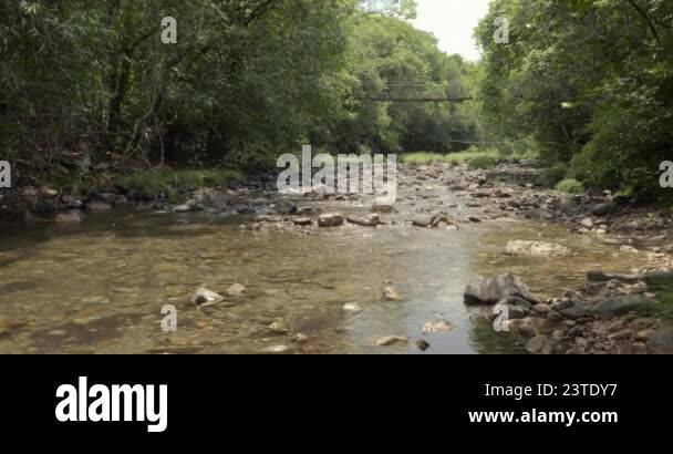 The river Rio Sao Miguel in Chapada dos Veadeiros in Brazil. The river ...