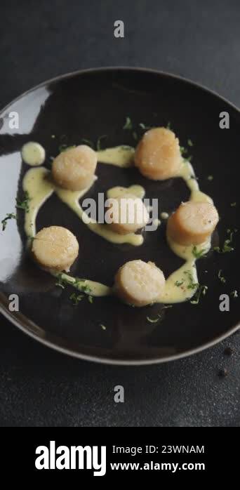 Scalloped food Sea scallop grilled seafood fresh tasty food dish ...