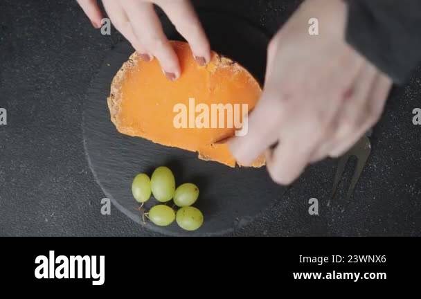 Aged cheese Mimolette or cheddar fresh tasty food dish delicious ...