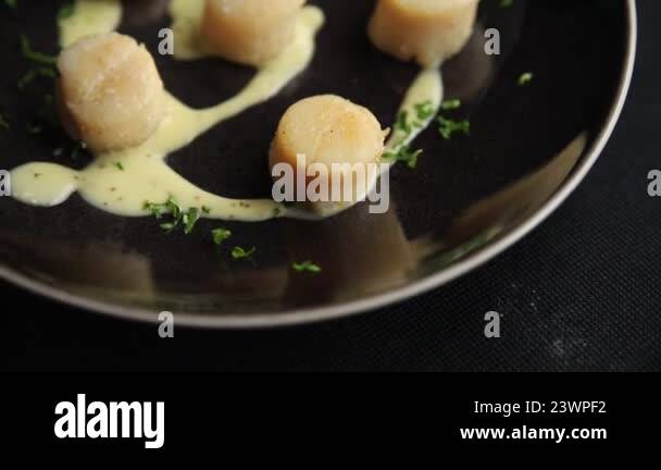 Scalloped food Sea scallop grilled seafood fresh tasty food dish ...
