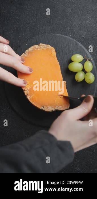 Aged cheese Mimolette or cheddar fresh tasty food dish delicious ...