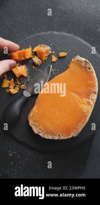 Aged cheese Mimolette or cheddar fresh tasty food dish delicious ...