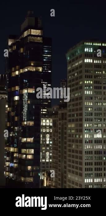 A breathtaking view of a nighttime cityscape that showcases beautifully ...