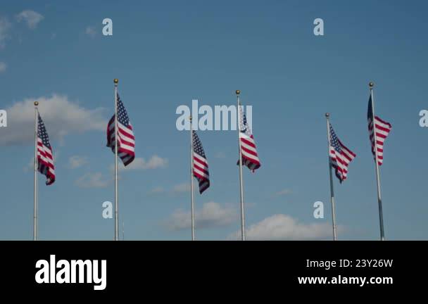 A magnificent and stunning array of American flags is waving proudly ...